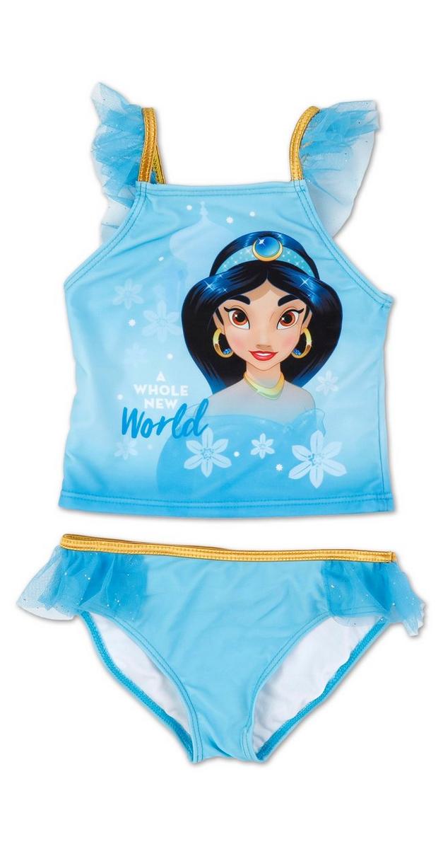 Girls 2 Pc Princess Jasmine Bikini Swimsuit Blue Burkes Outlet
